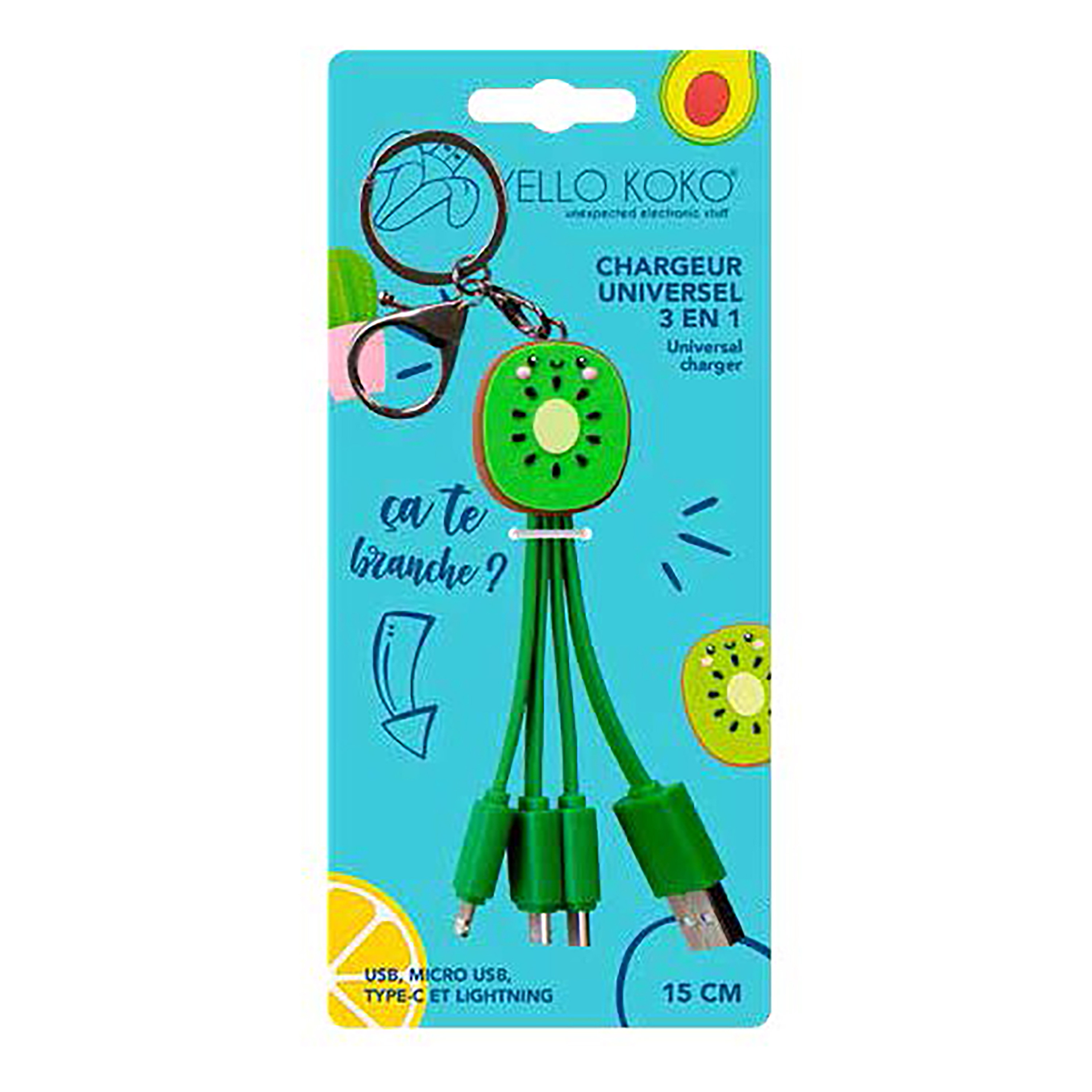 Yello Koko cable carga 3 in 1 Kiwi - Fresma Logistic